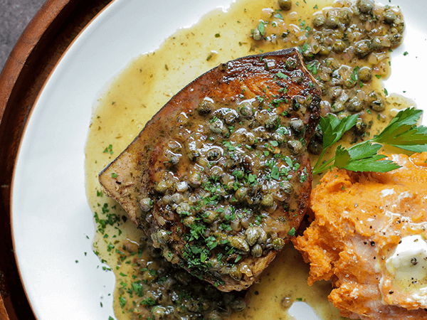 Swordfish Piccata with Lemon and Capers | Hy-Vee