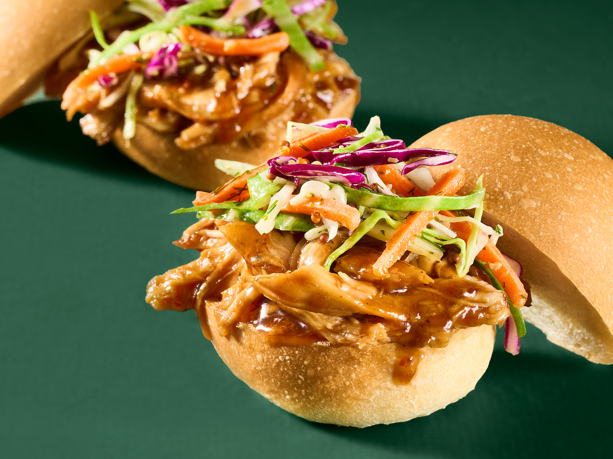 Slow-cooker Brown Sugar Chicken BBQ Sliders | Hy-Vee