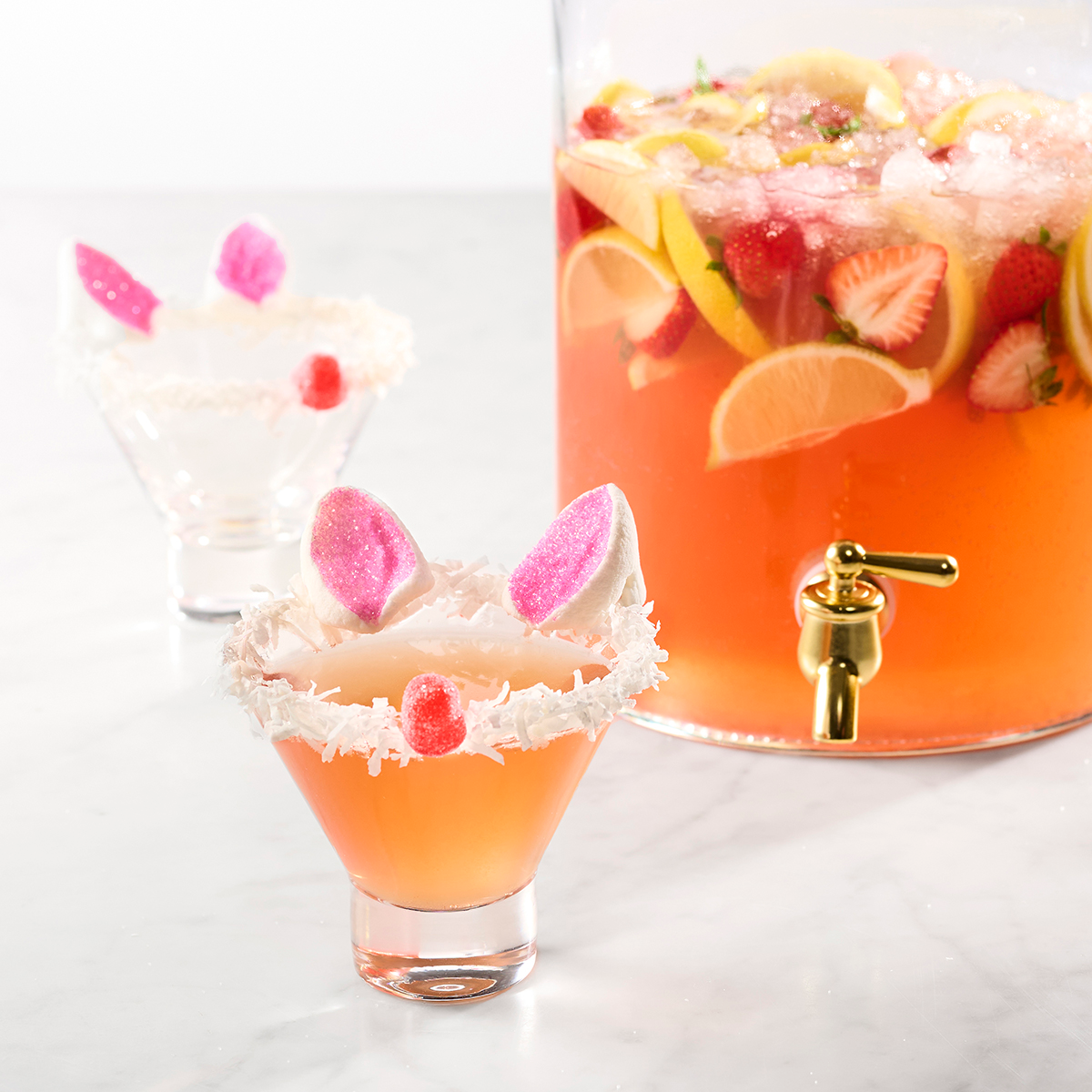 Strawbunny Punch-Tini Mocktails | Hy-Vee