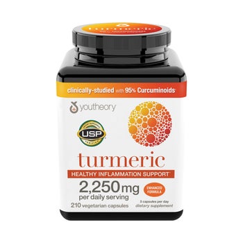 youtheory Turmeric Healthy Inflammation Support 2250 mg, 210 Vegetarian ...