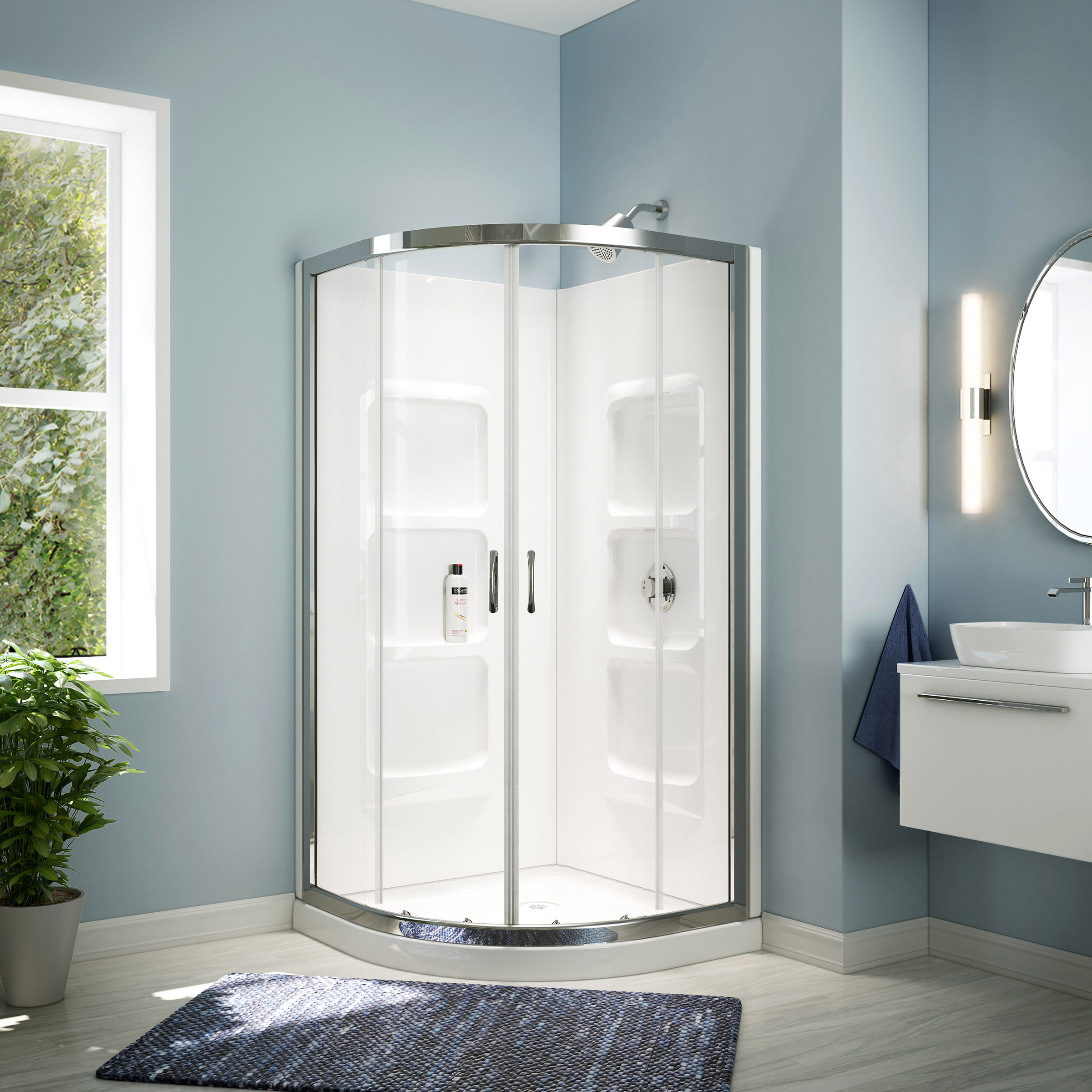 Appollo Alana Neo-Round Shower with Base and Walls | Costco