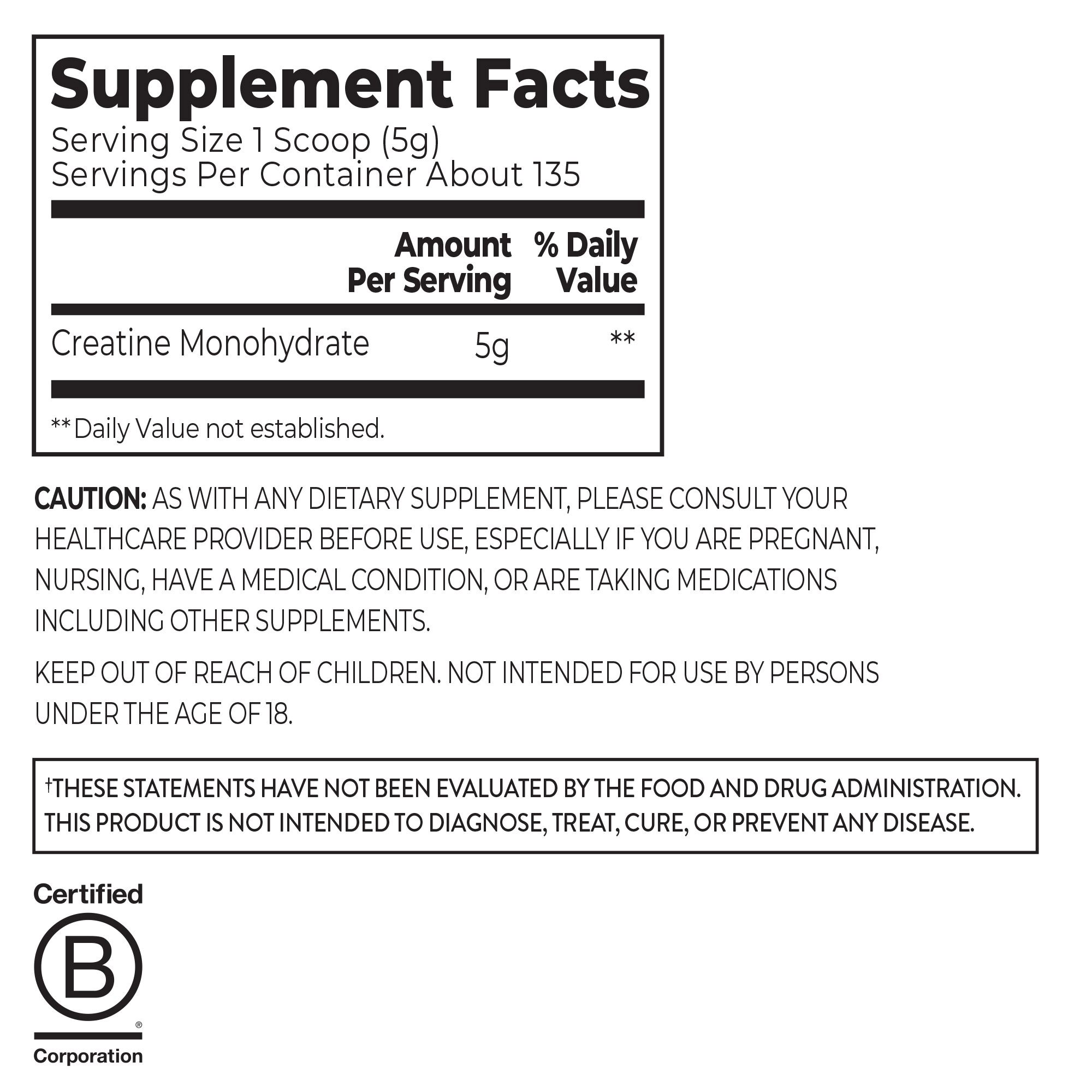 Orgain, Micronized Creatine Monohydrate, Unflavored, 1.48lbs | Costco