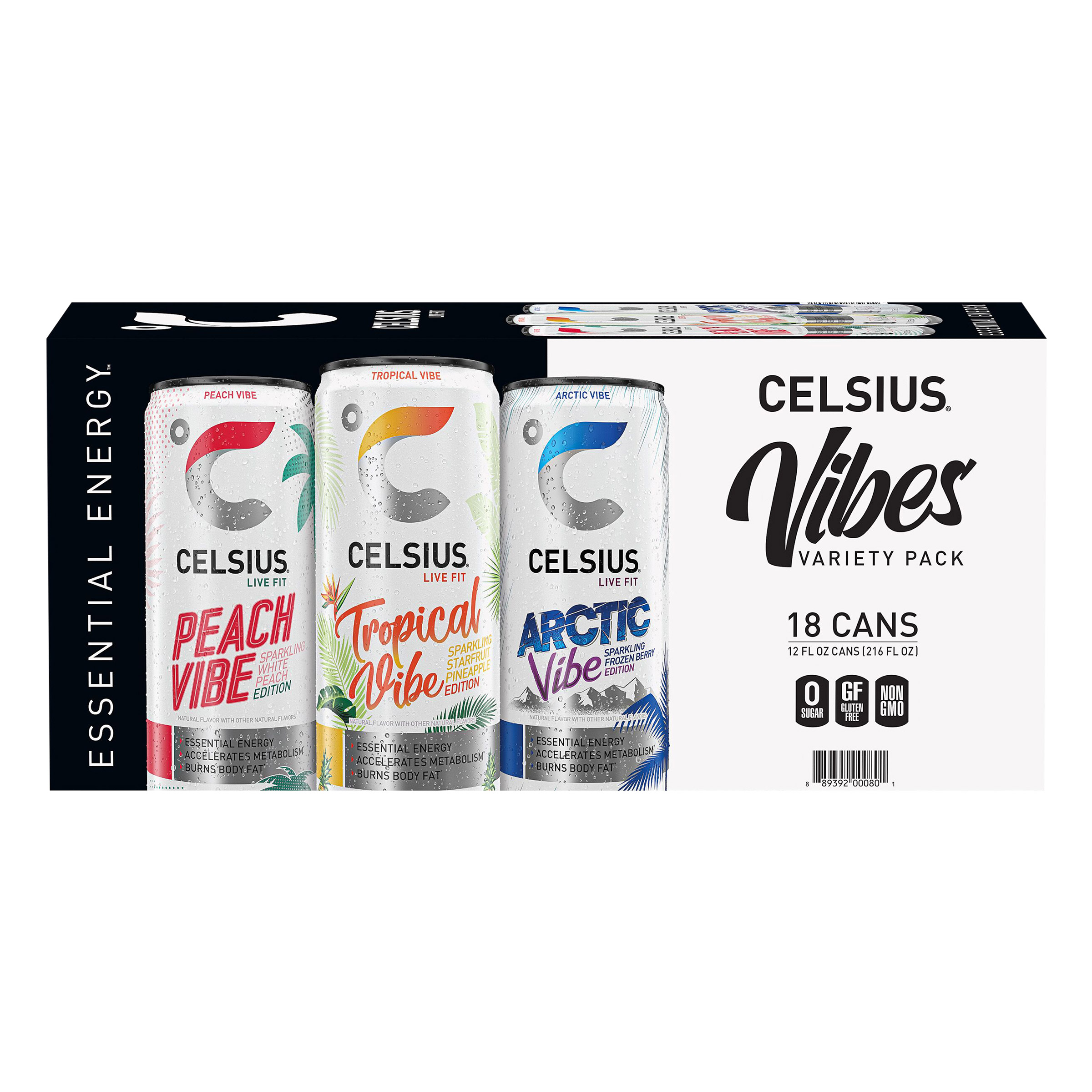 Celsius Sparkling Energy Drink, Variety Pack, 12 fl oz, 18-count | Costco