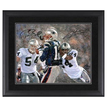 Brady/Woodson Framed Autographed Tuck Game Photo - Fanatics ...