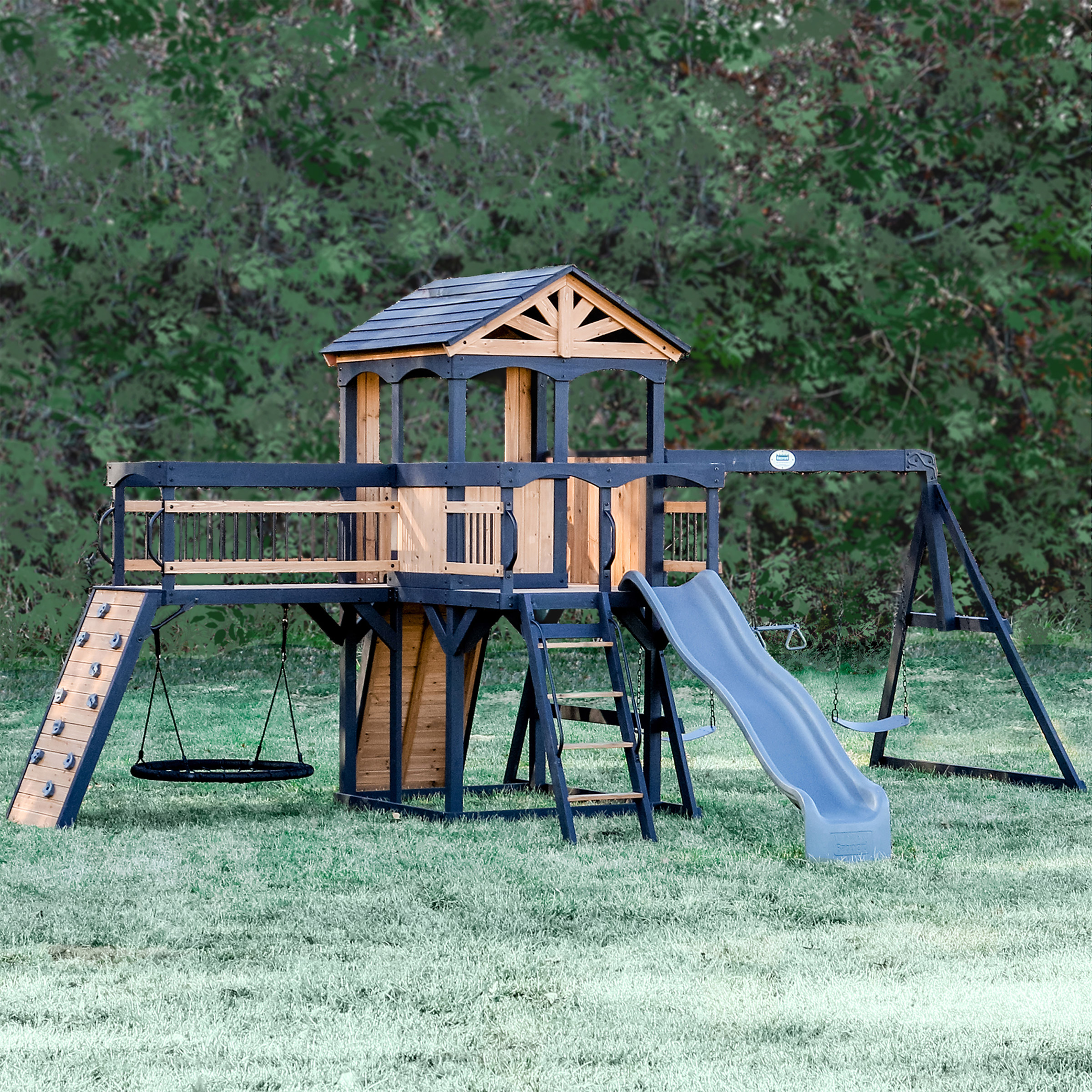 Backyard Discovery Timber Crossing All Cedar Swing Set | Costco