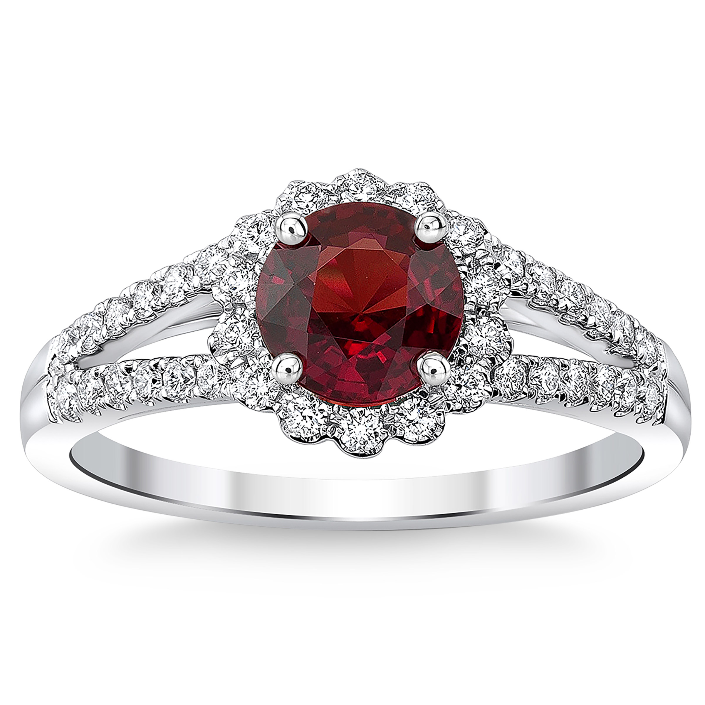 Ruby and Diamond 14kt White Gold Ring | Costco