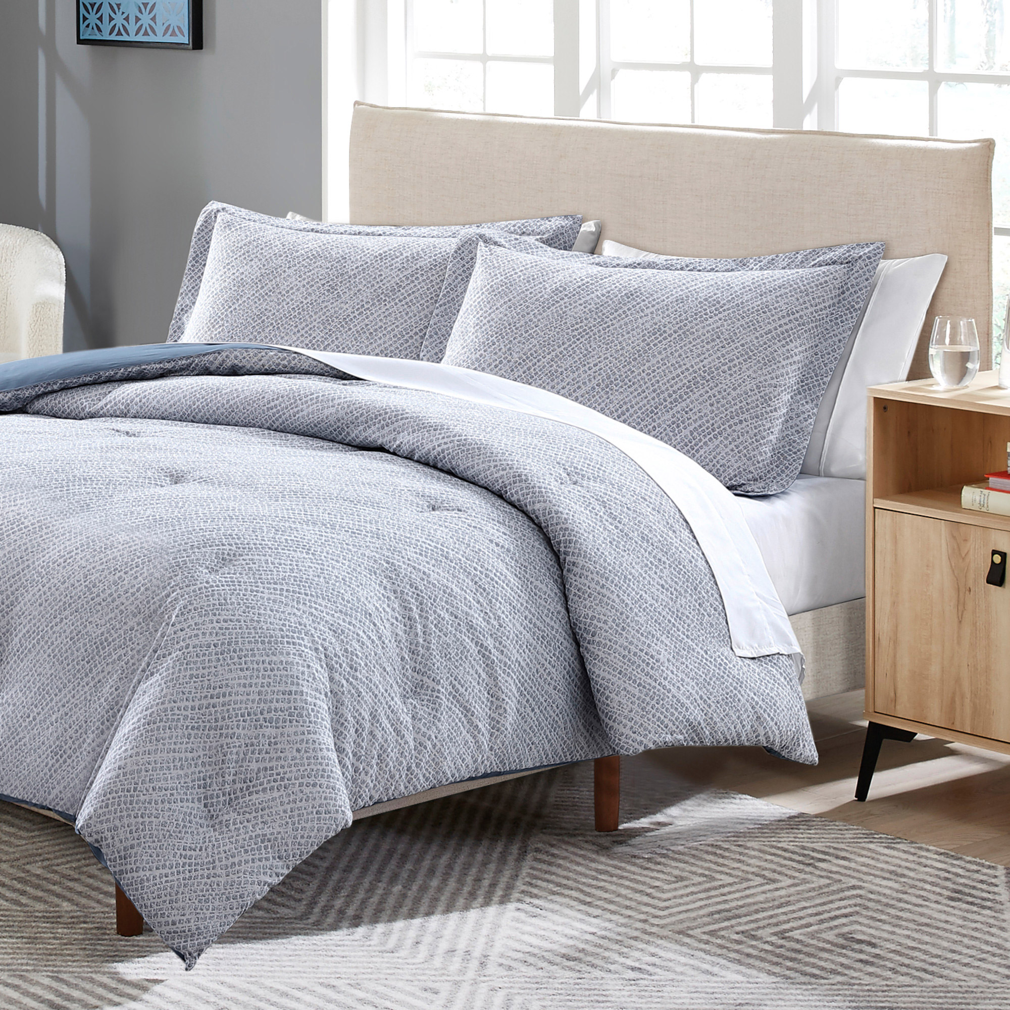 Scott Living 3-piece Cotton Jacquard Comforter Set, Belcarra | Costco