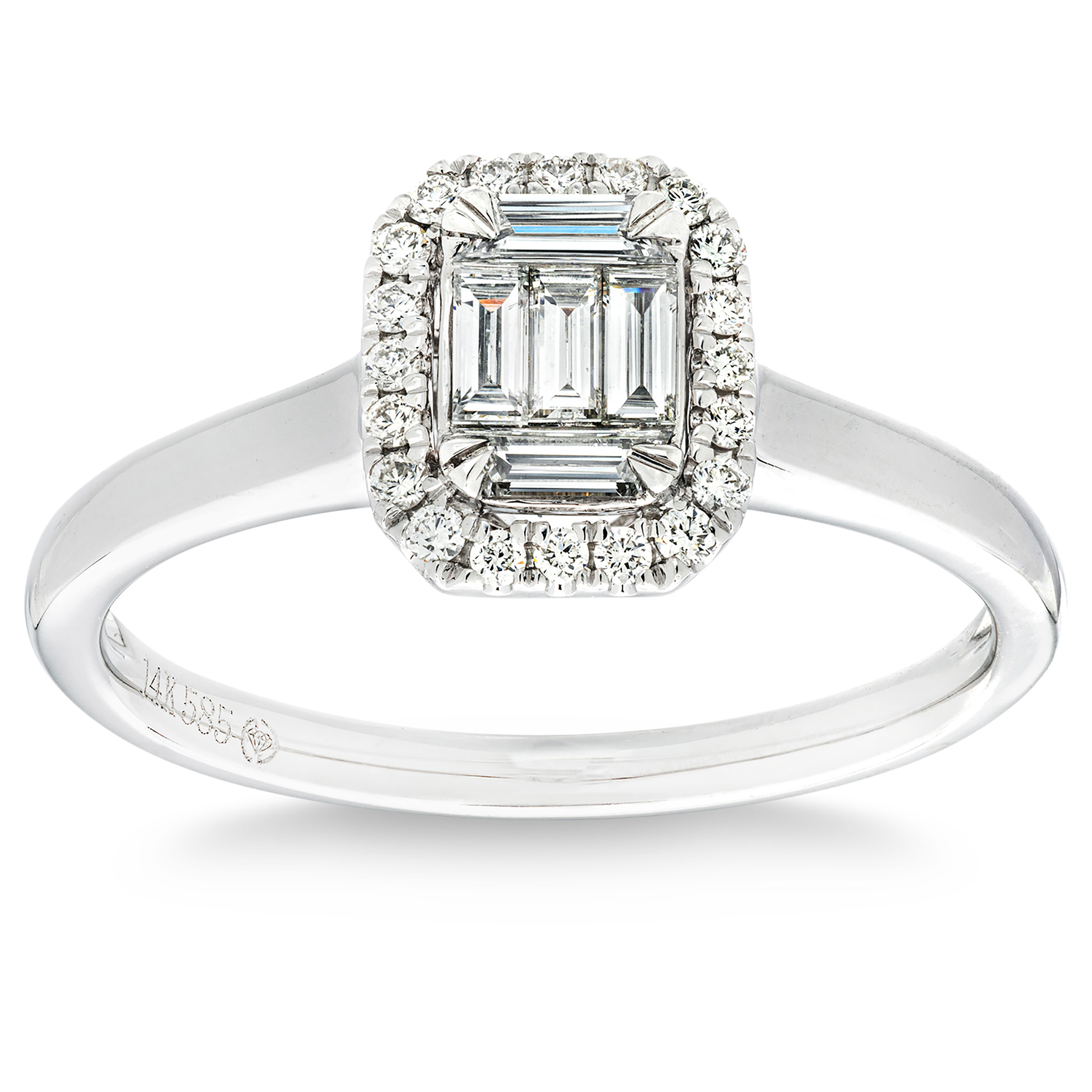 Round Brilliant and Baguette Diamond Ring (0.35 ctw) | Costco