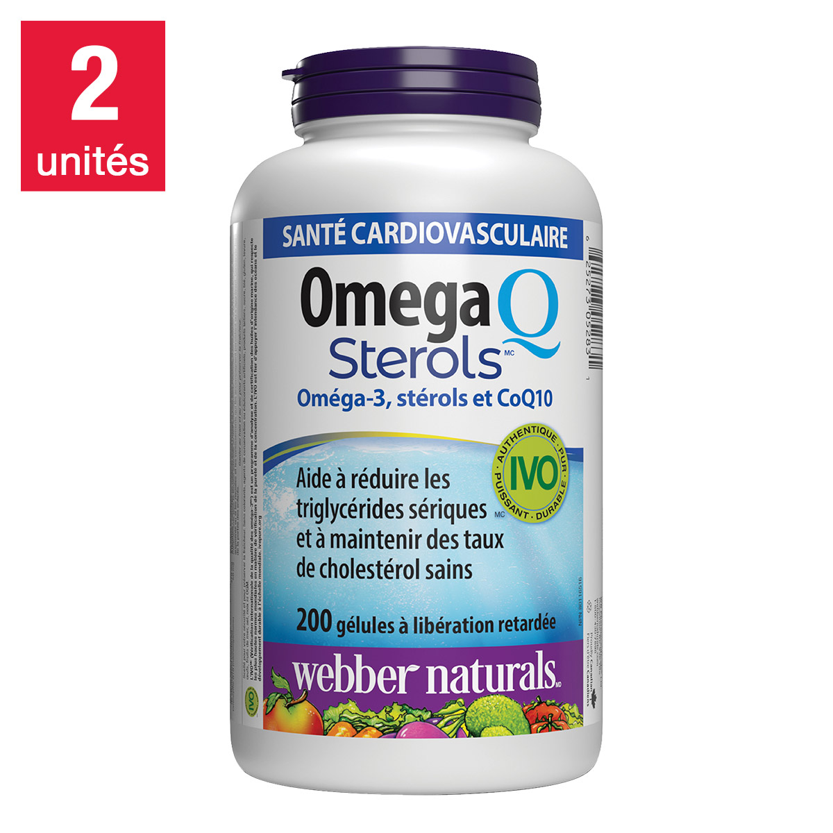 webber naturals Oméga-3 & CoQ10 avec stérols végétaux -- 2 x 200 ...