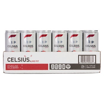 Celsius Sparkling Energy Drink, Wild Berry, 12 fl oz, 24-count | Costco