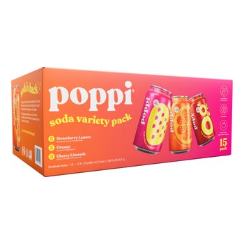 Poppi Soda, Variety Pack, 12 fl oz, 15-count | Costco