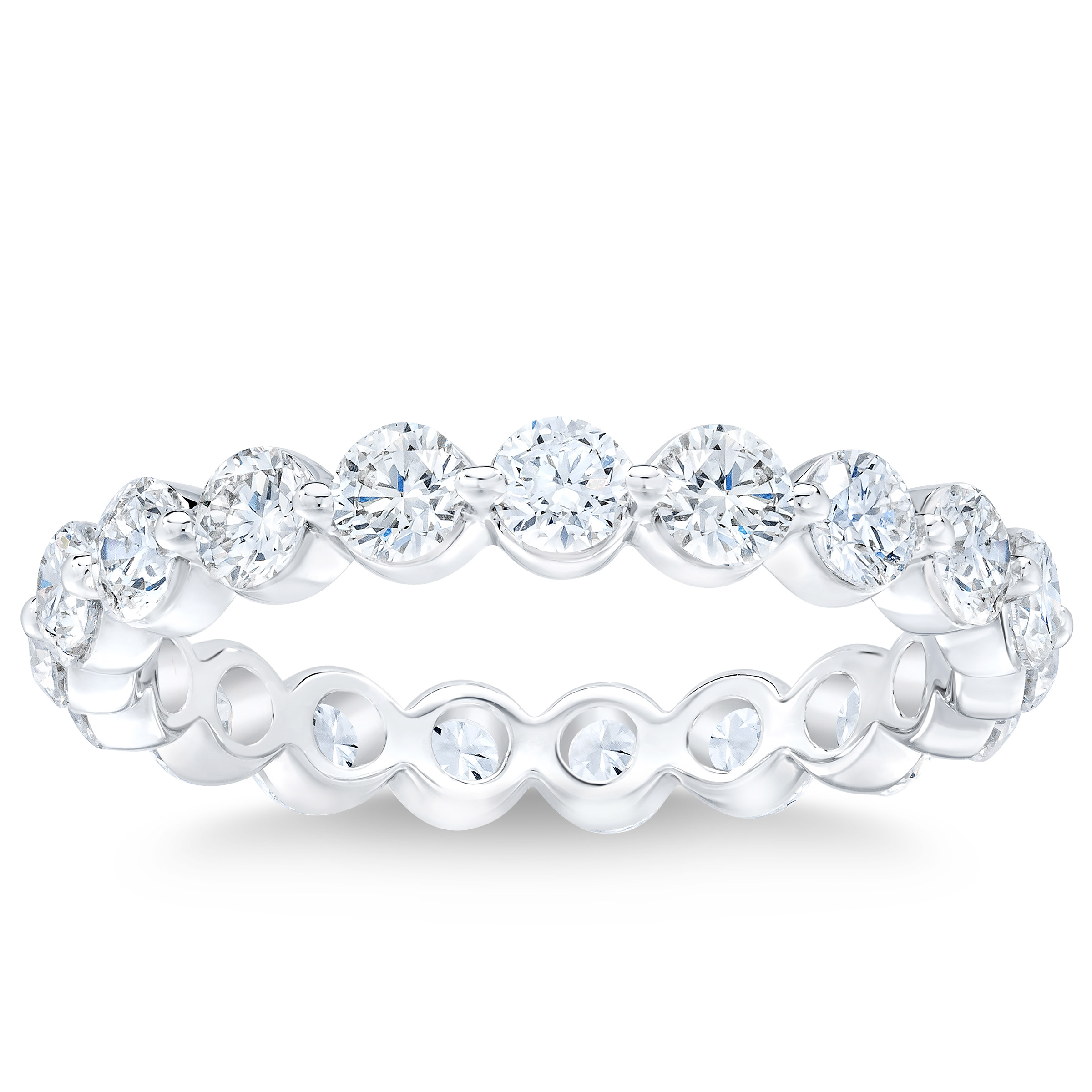 Round Brilliant 2.00 ctw VS2 Clarity, G Color Diamond 14kt White Gold ...