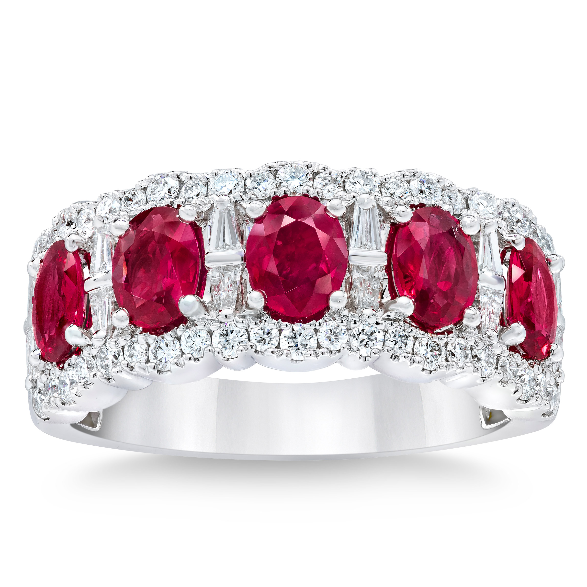 Ruby and Diamond 14kt White Gold Ring, Size 5 | Costco