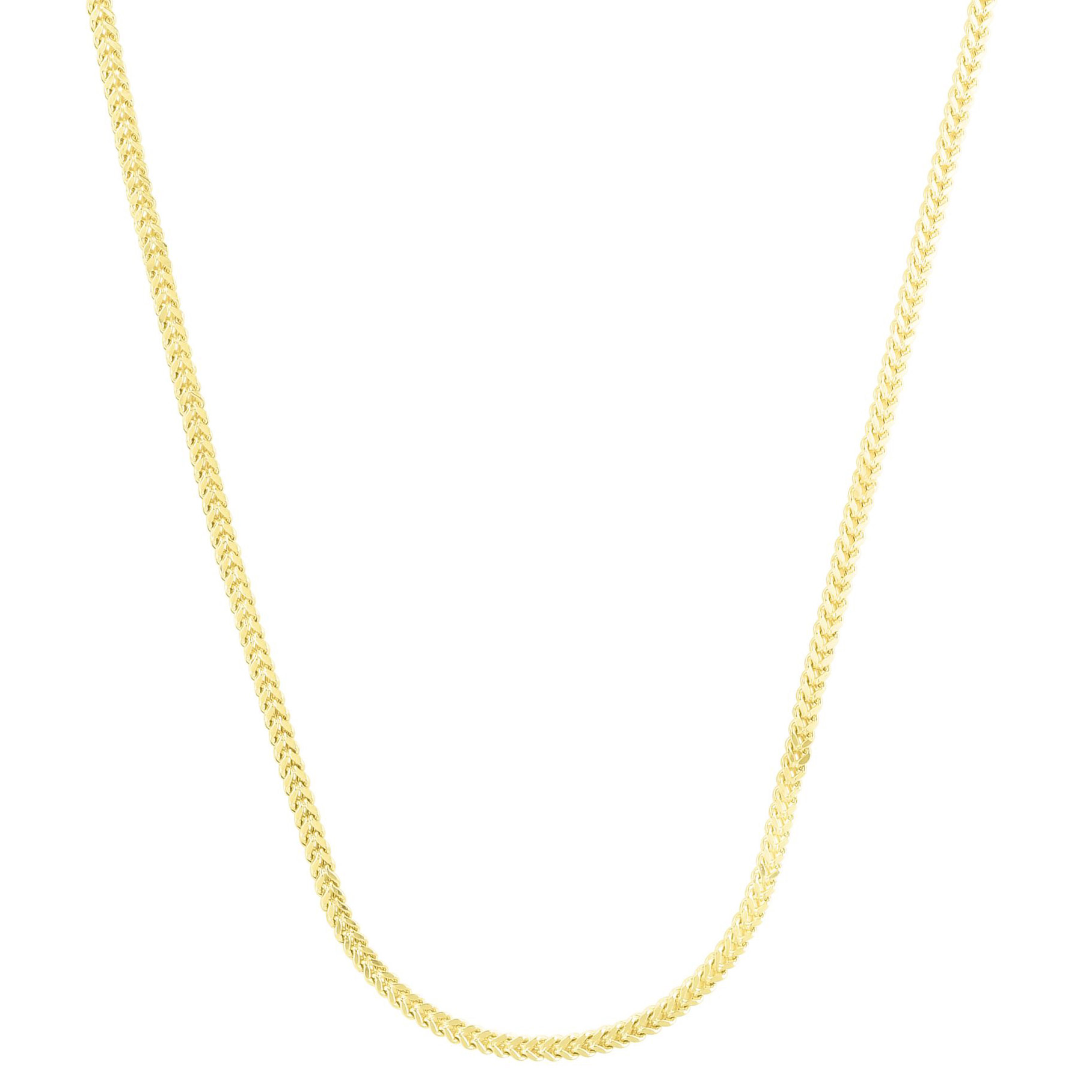 High Polish Square Franco Chain Necklace in Yellow Gold | Costco