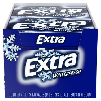 Extra Sugar Free Chewing Gum, Winterfresh, Slim Pack, 15 Sticks, 10 ...