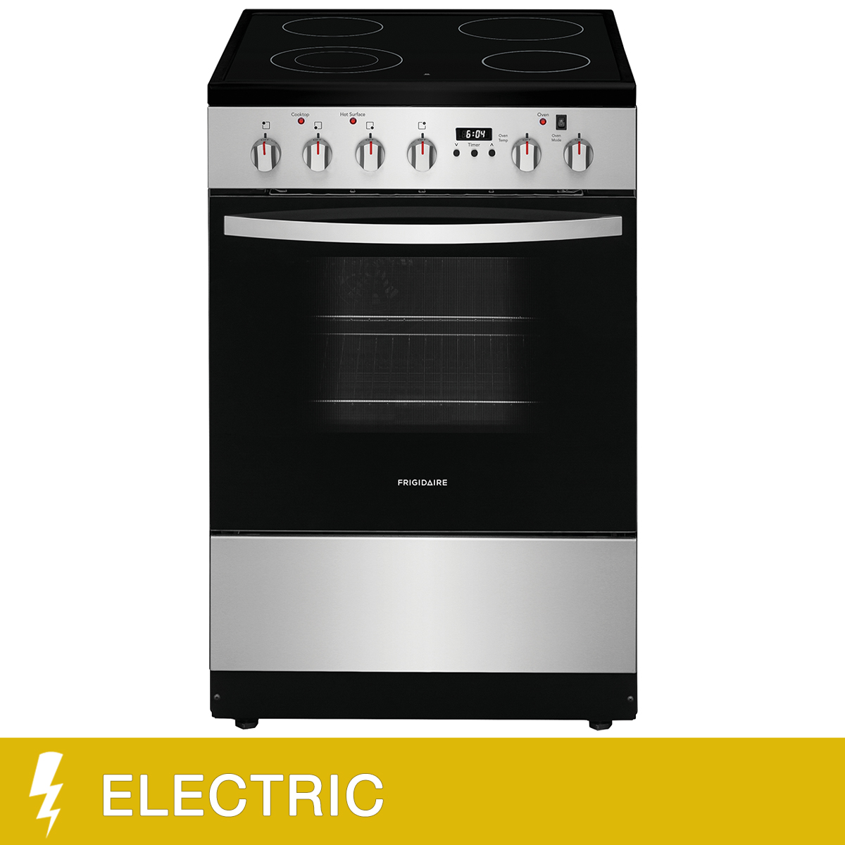 Frigidaire 24 in 1.9 cu ft. Stainless Steel Electric 4-Burner Range ...