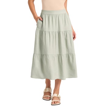 Matty M Women's Linen Blend Skirt, Green, X-Small | Costco