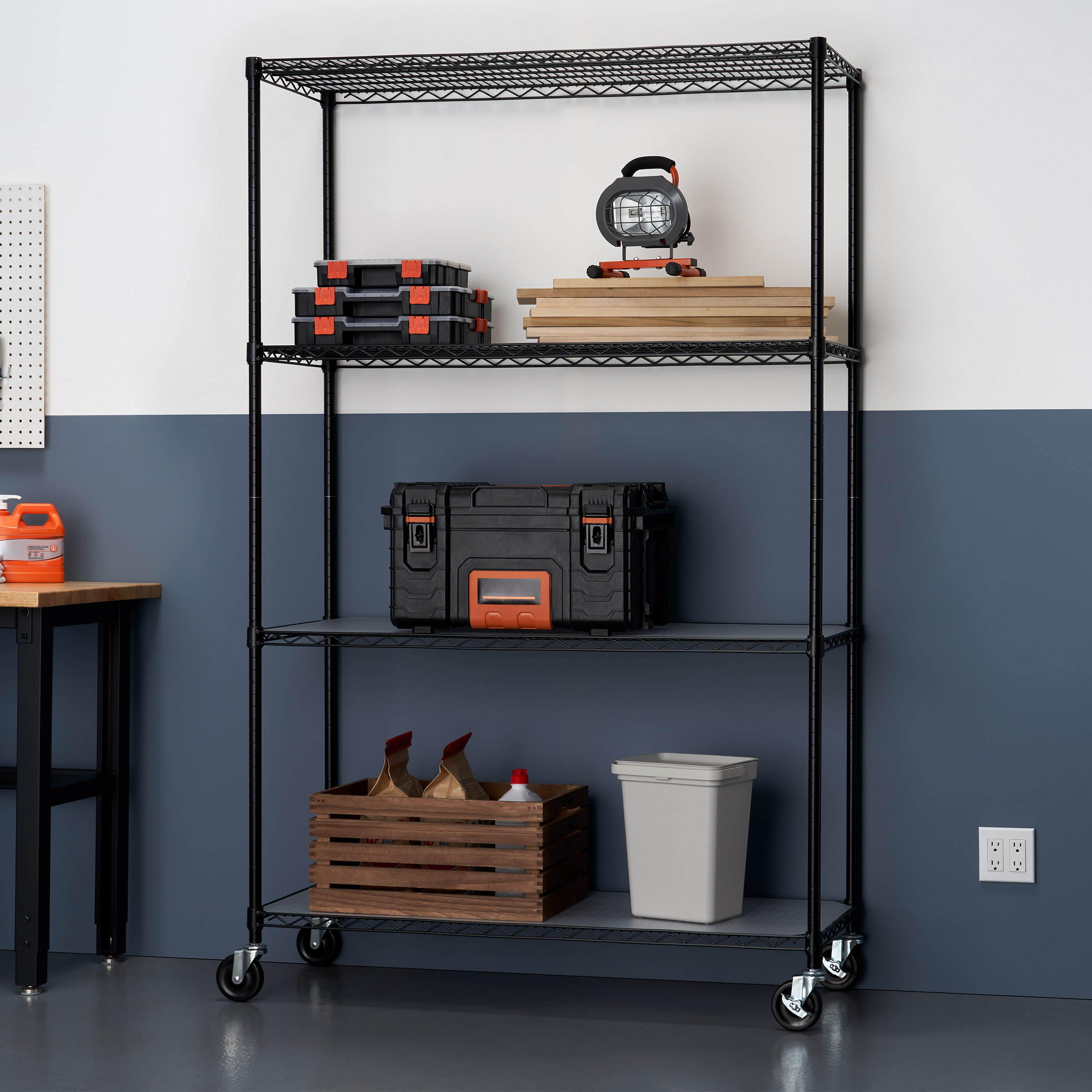 Trinity NSF 4-tier Black Wire Shelving Rack | Costco