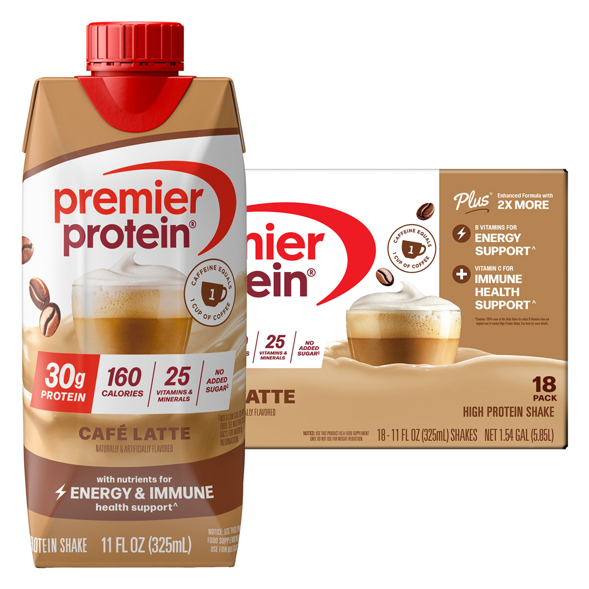 Premier 30g Protein Shakes 11 fl. oz, 18-pack, Cafe Latte | Costco