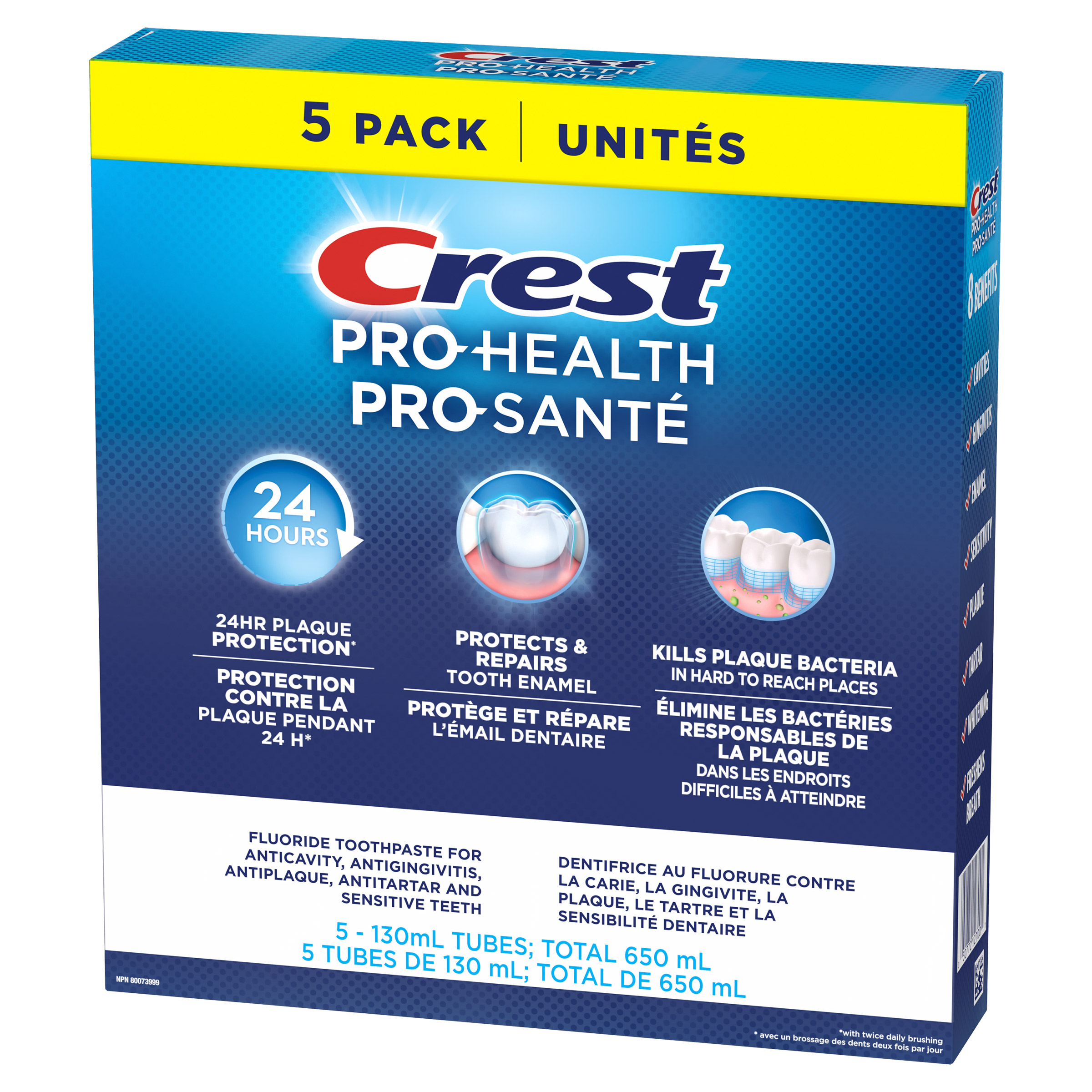Crest Pro-Health Whitening Toothpaste Gel, 5 x 130 mL | Costco
