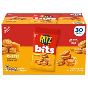 RITZ Bits Cracker Sandwiches, Cheese, 1.5 oz, 30-count | Costco
