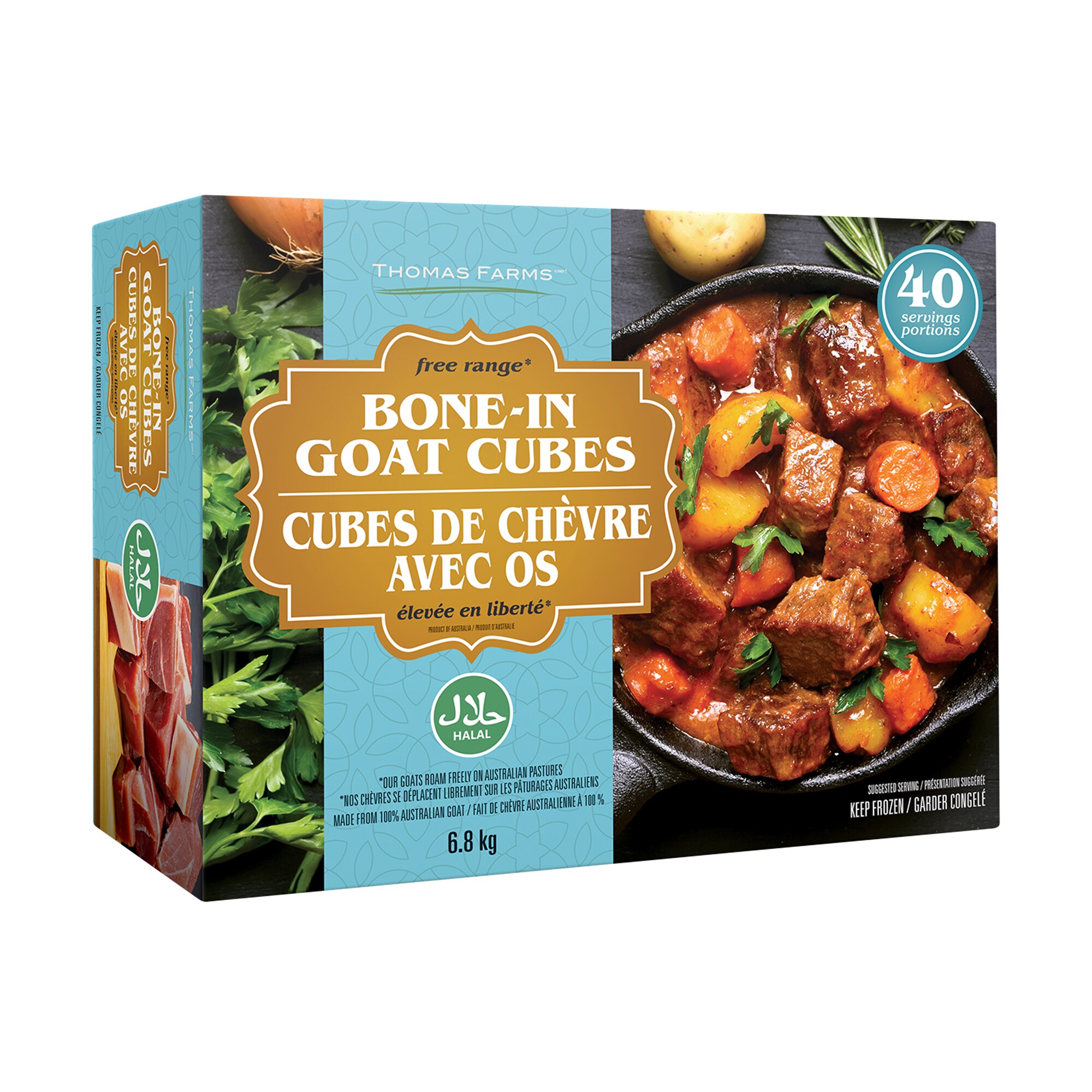 Thomas Farms Bone-in Goat Cubes, 6.8 kg | Costco