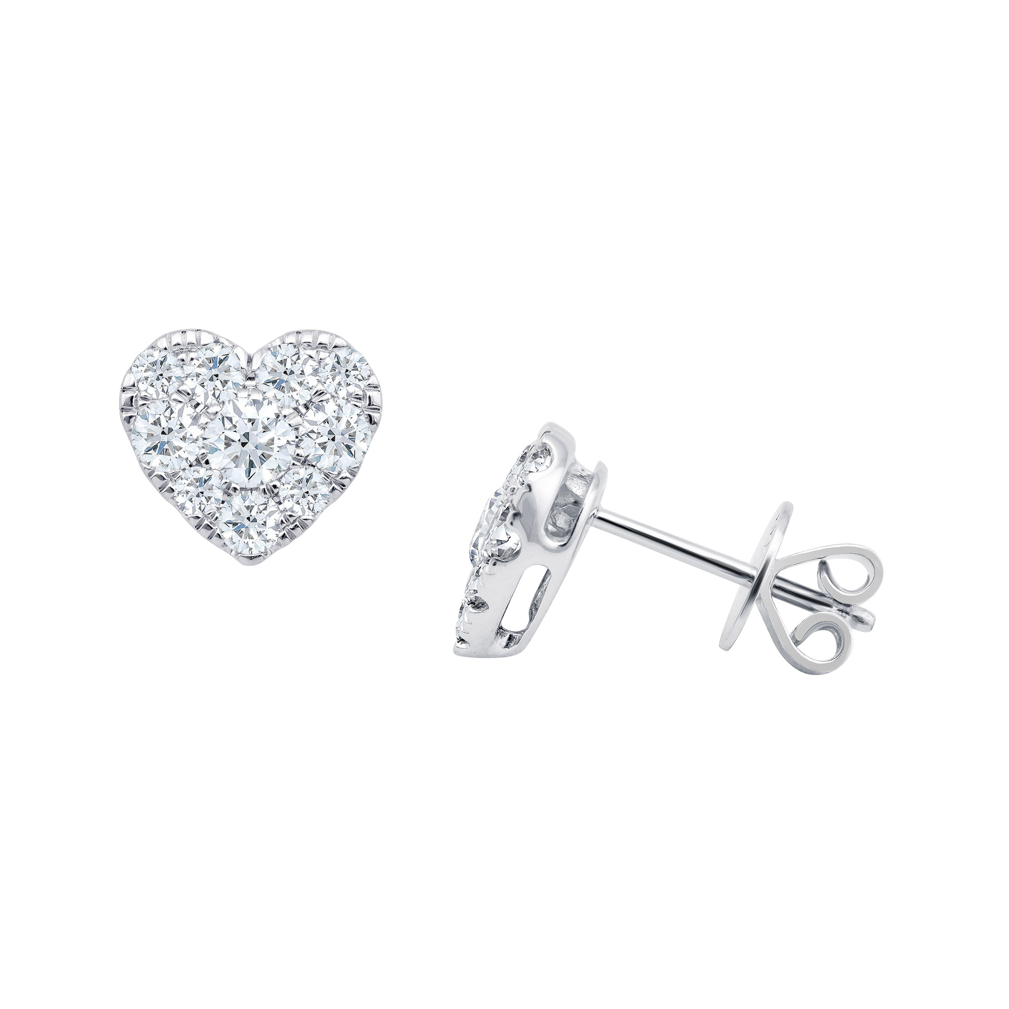 Round Brilliant Heart Shaped Diamond Earrings (1.00ctw) | Costco