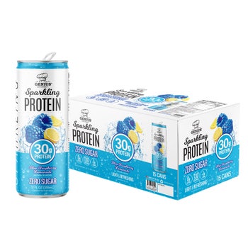 Genius Gourmet Sparkling Clear 30g Protein, Blue Raspberry Lemonade, 12 ...