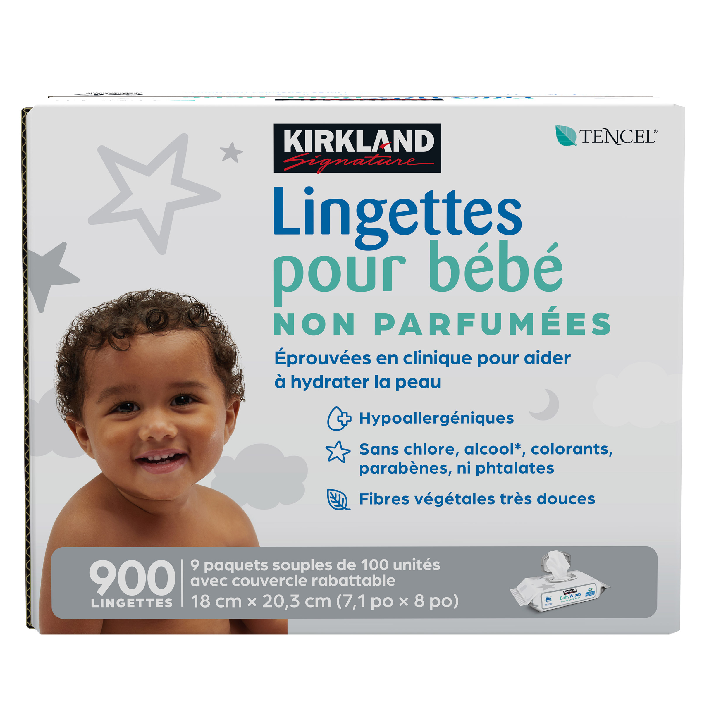 Kirkland Signature Lingettes pour Bébés, non parfumées, 9 paquets de ...