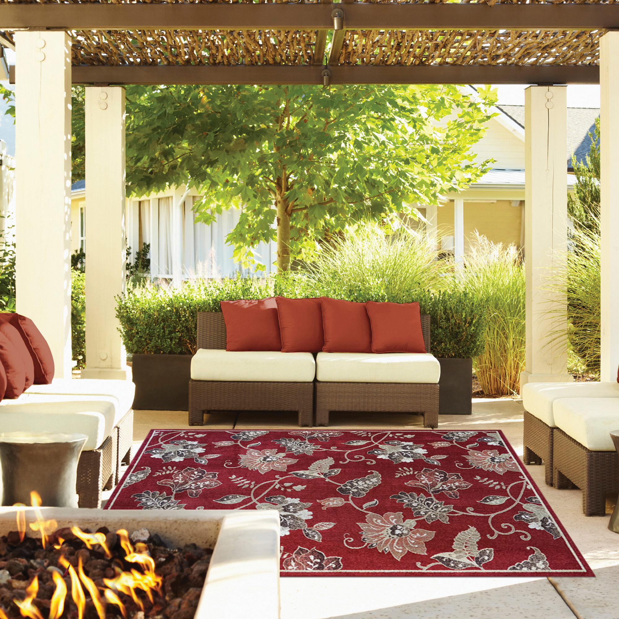Thomasville Veranda Collection Indoor/Outdoor 7'5"x10' Rug - Fioli Red ...