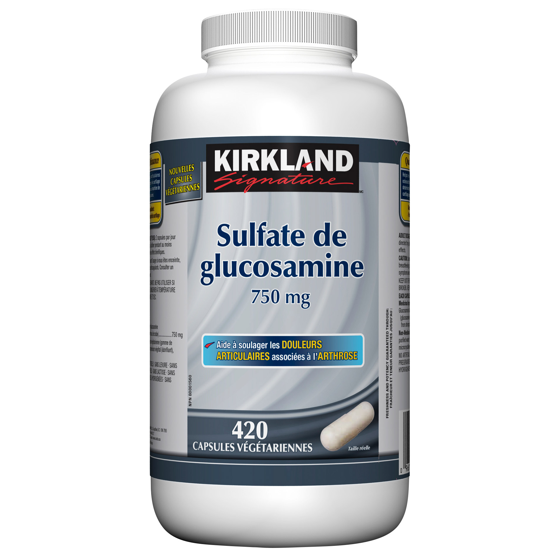 Kirkland Signature Sulfate de glucosamine 750 mg - 420 capsules ...