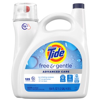 Tide Advanced Care Liquid Laundry Detergent, Free & Gentle, 125 Loads ...