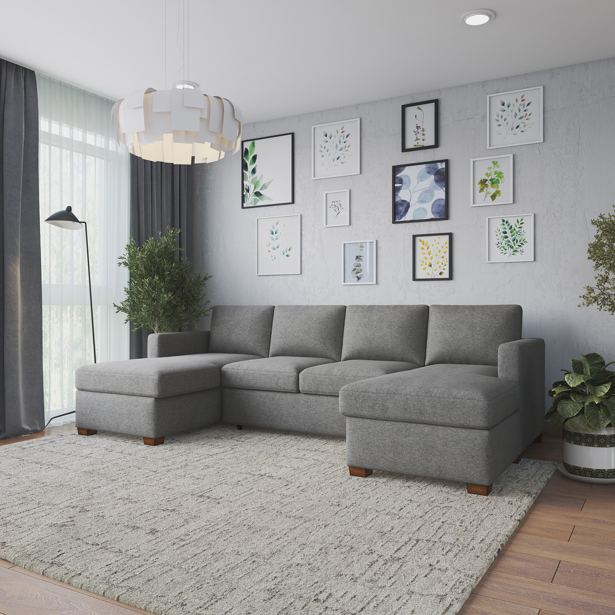 Thomasville Corvalis Convertible Sectional with Double Storage Chaise | Costco