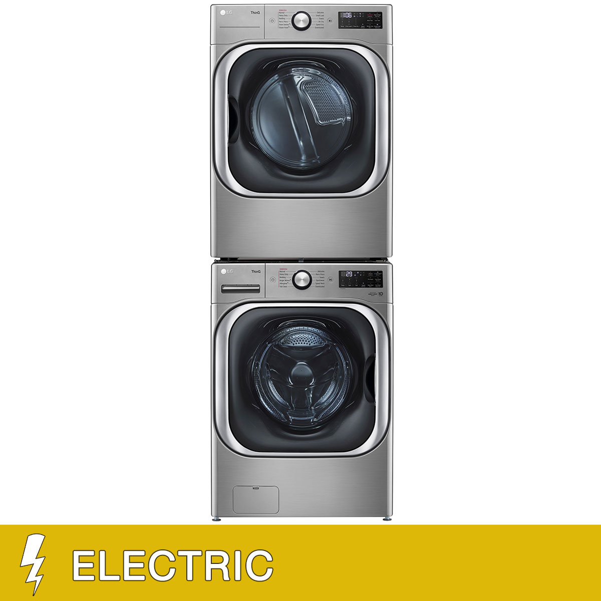 LG 5.2 cu. ft. Mega Capacity Front Load Washer and 9.0 cu. ft. Mega ...