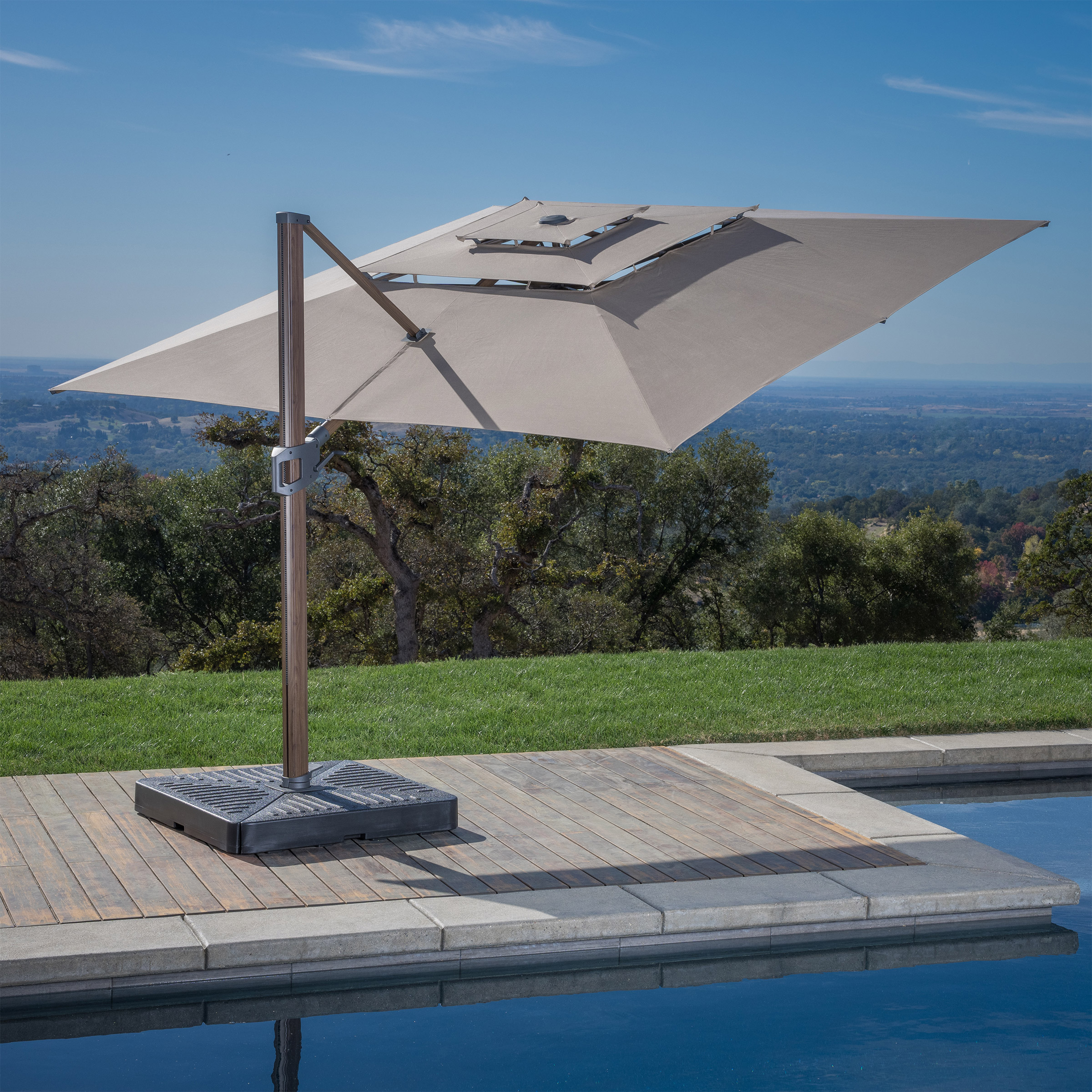 SunVilla 12ft Square 3-Tier Cantilever Umbrella | Costco