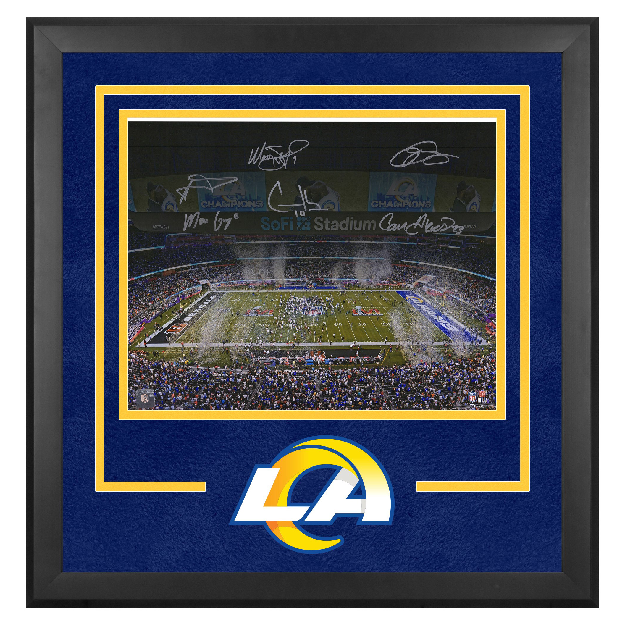 LA Rams Autographed Deluxe Framed Super Bowl LVI Champions Photo w ...