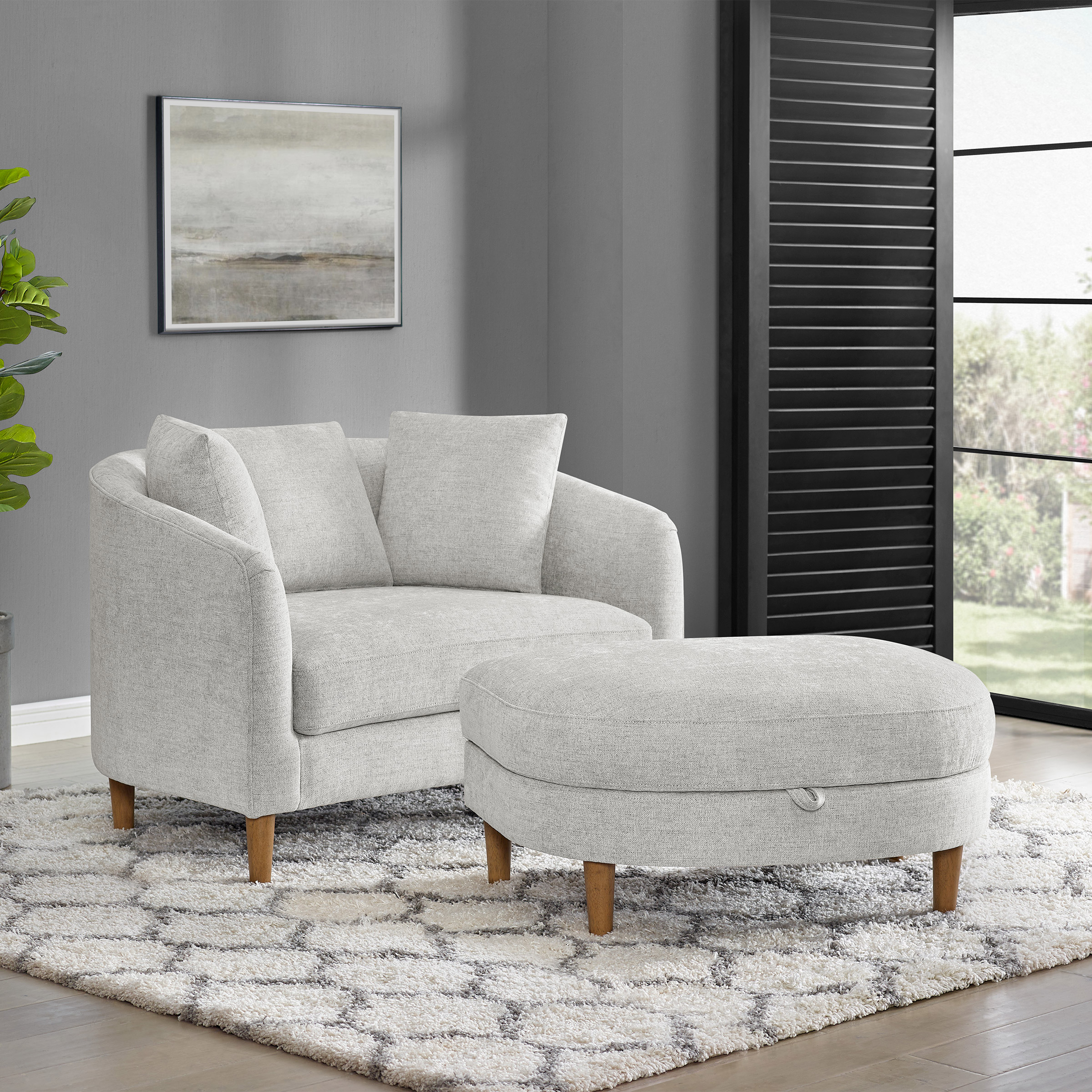 Thomasville Dillard Accent Chair with Storage Ottoman | Costco