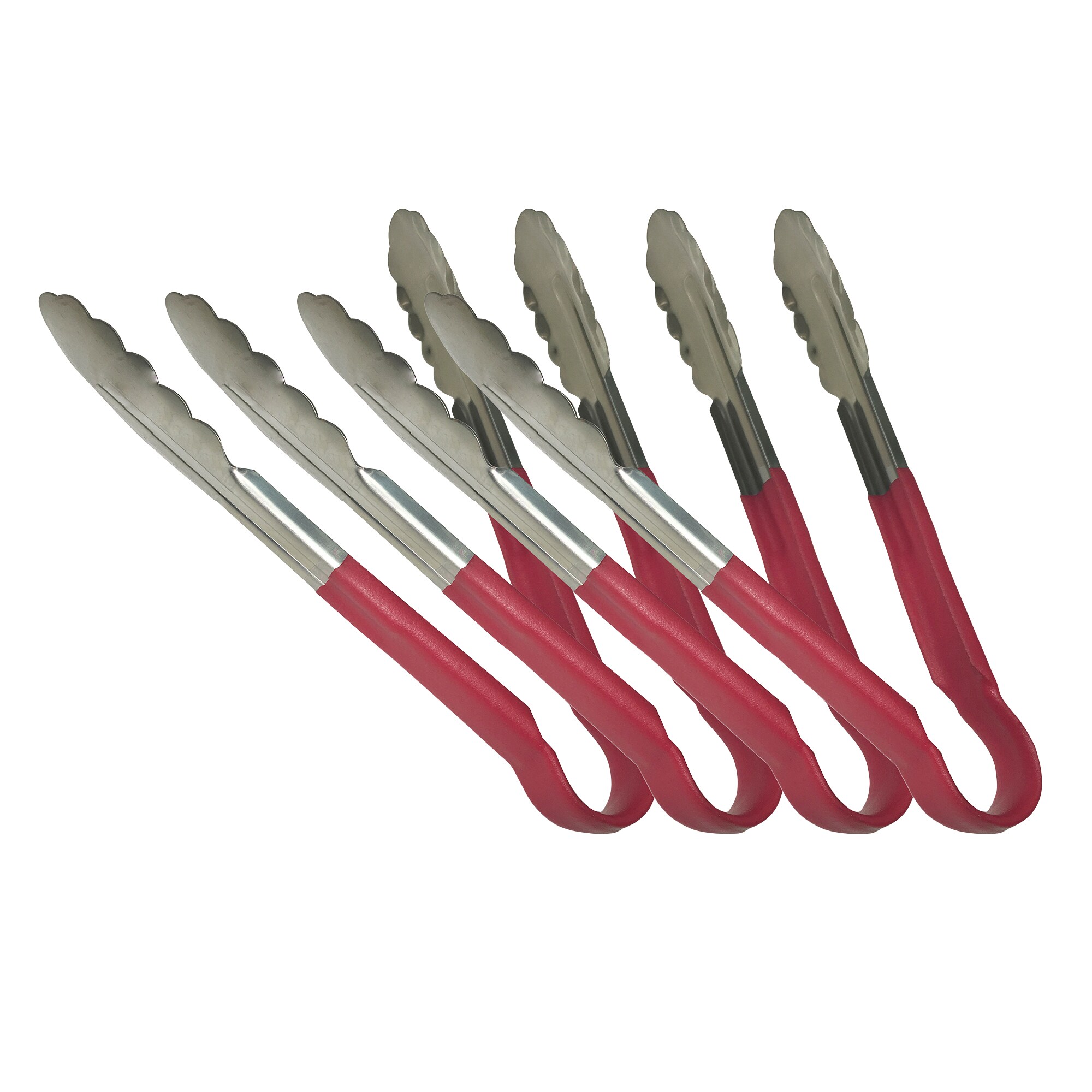 Sagetra Plastic Coated Red Utility Tongs 22.86 cm (9 in), Pack of 4 ...