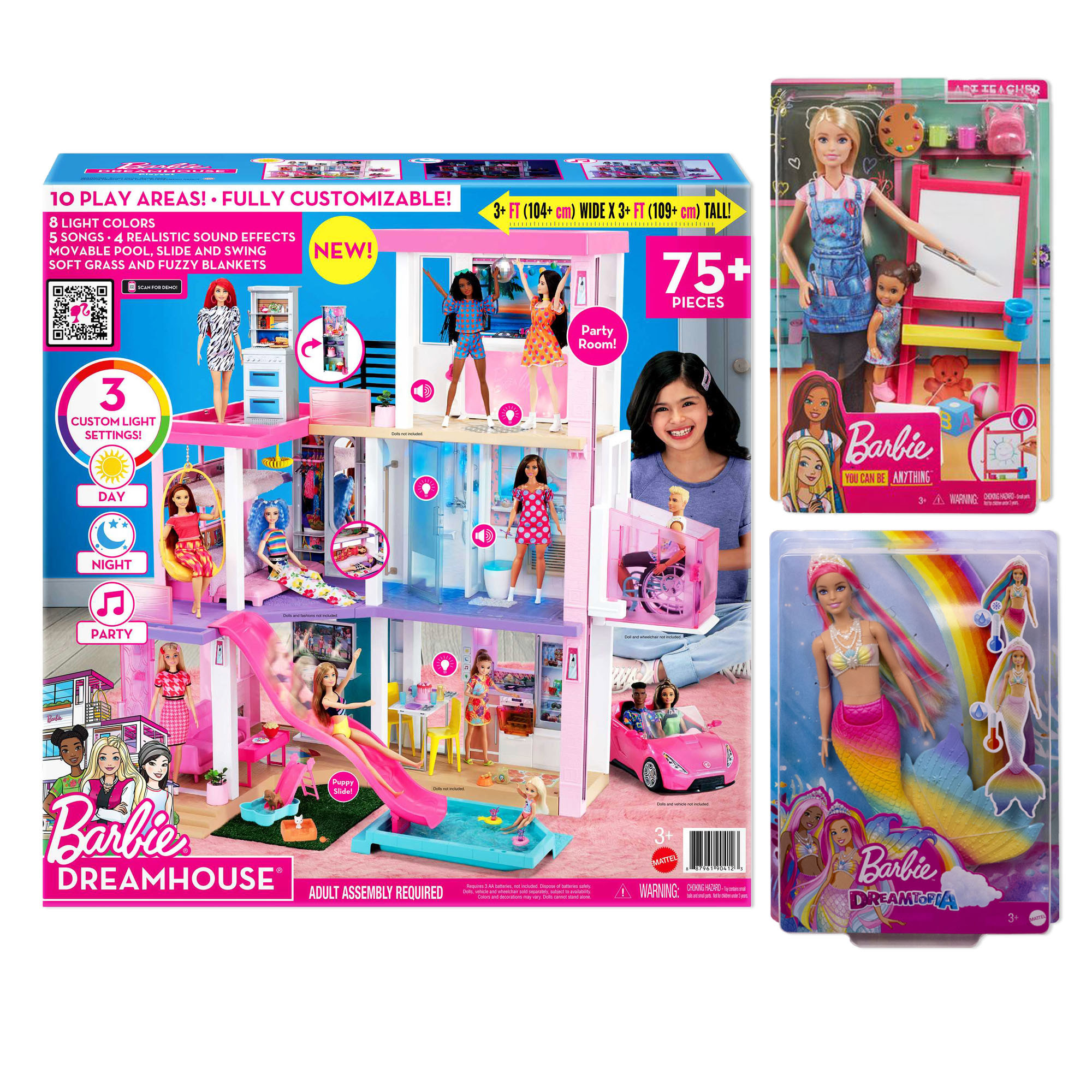 Barbie Dreamhouse Bundle with 2 Doll Sets | Costco