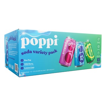 Poppi Soda, Variety Pack, 12 fl oz, 15-count | Costco