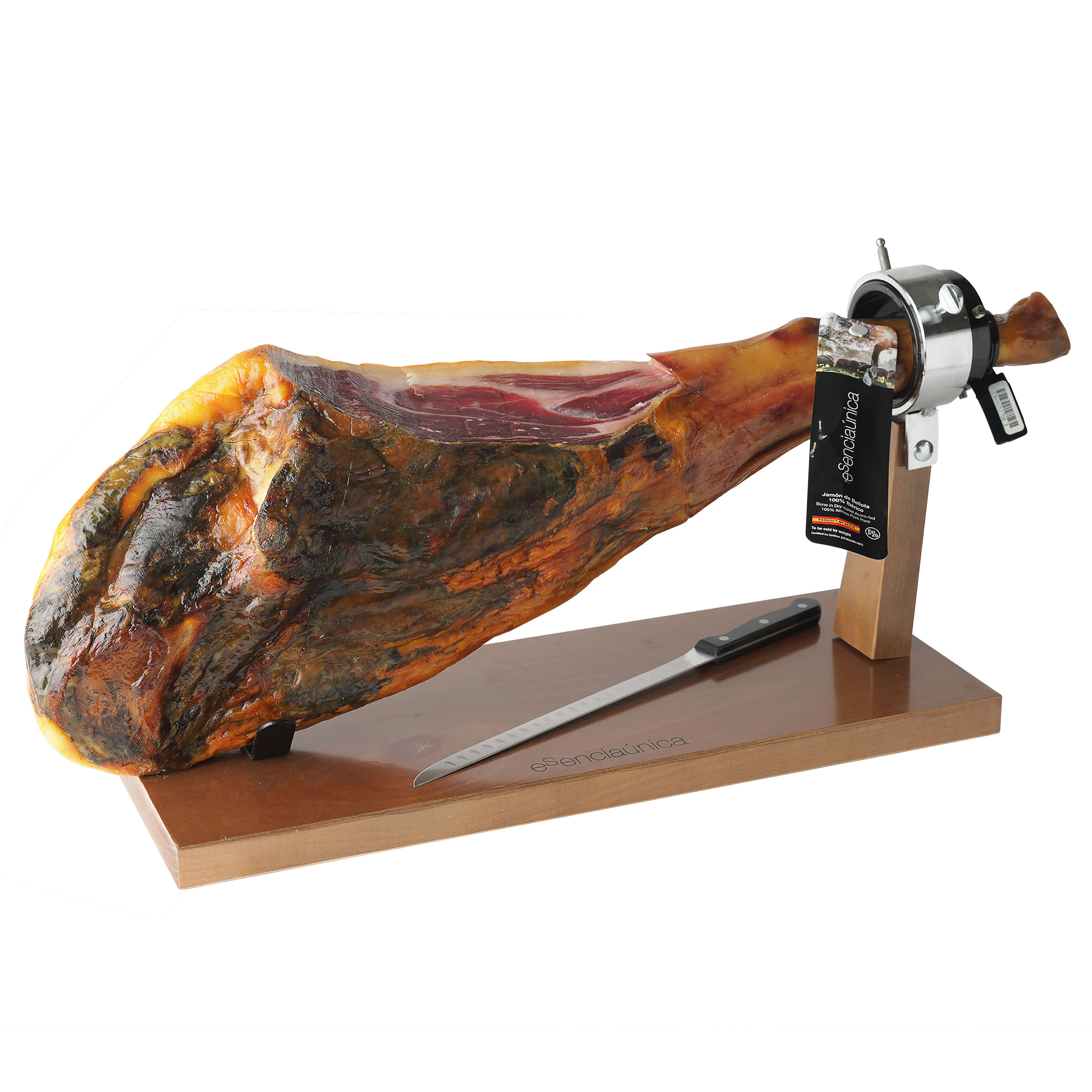 Covap Jamon Iberico Bellota Ham Leg with Stand and Knife, 15.4 lbs ...