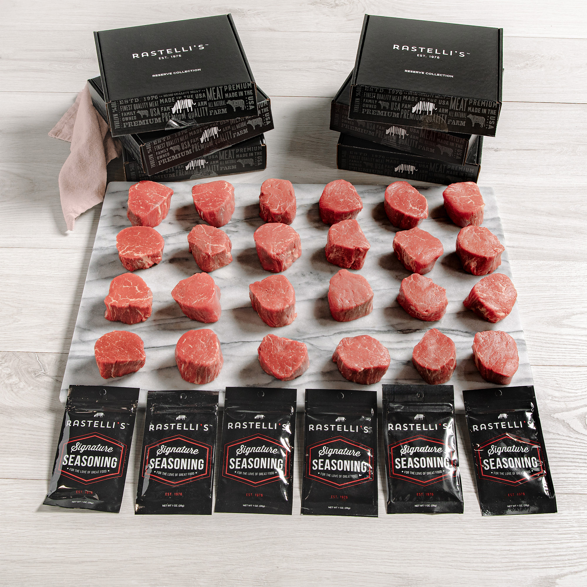 Rastelli’s Black Angus Filet Mignon Gift Boxes: 6 Boxes (4/4 oz Steaks ...