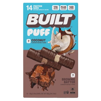 BUILT Puff Protein Bar, Variety Pack, 1.41 oz, 14-count | Costco