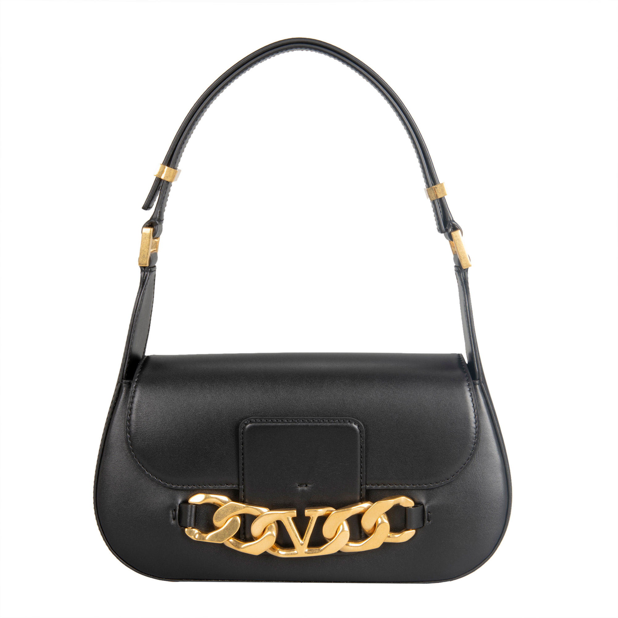 Valentino V Logo Chain Shoulder Bag, Black | Costco
