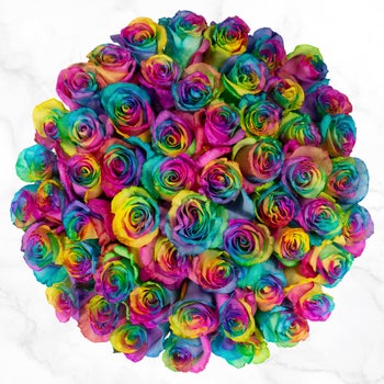 50-stem Rainbow Roses | Costco