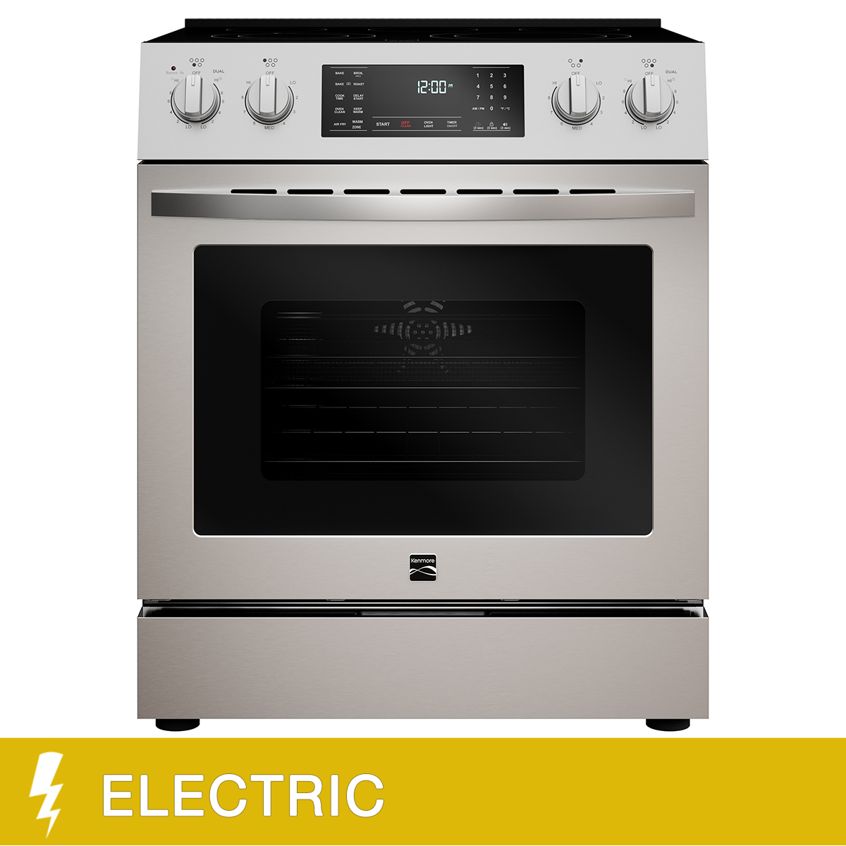 Kenmore 30 in. 4.8 cu. ft. Stainless Steel Front-Control Electric Range ...