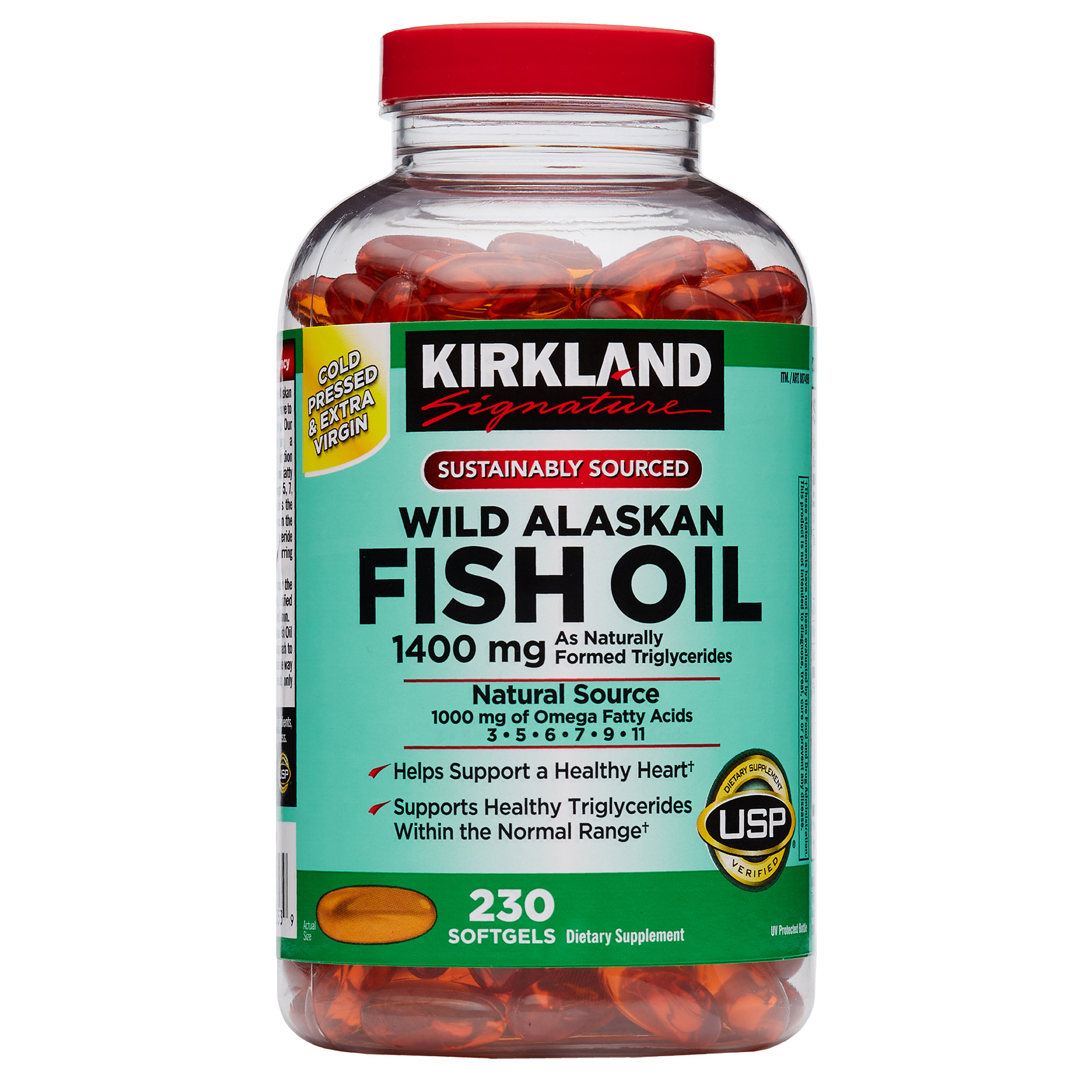 Kirkland Signature Wild Alaskan Fish Oil 1400 mg., 230 Softgels | Costco
