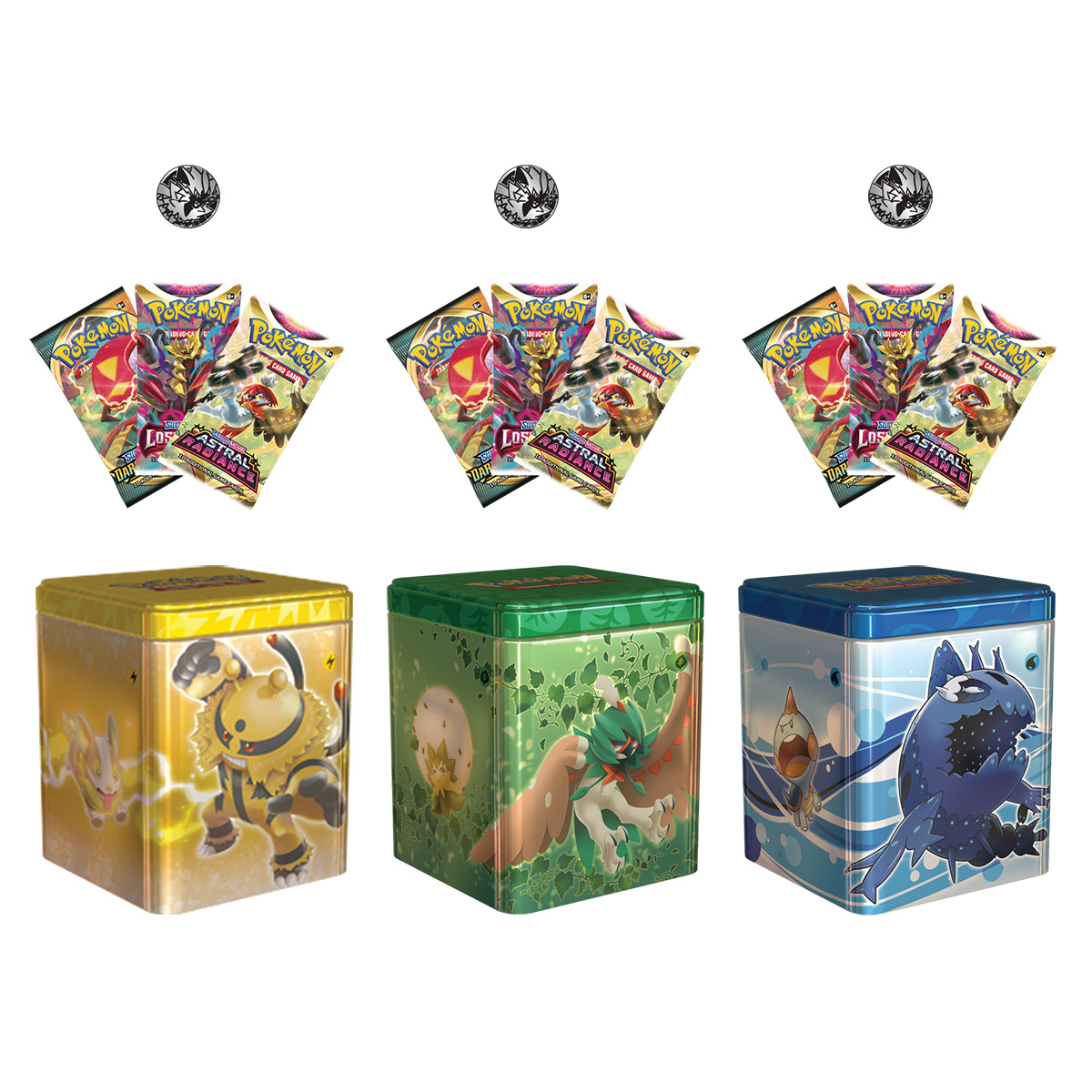 Pokémon 3 Pack Stacking Tins with Booster Packs | Costco