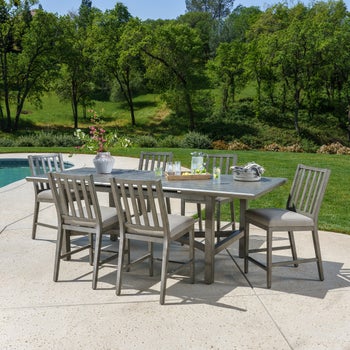 SunVilla Danson 7-piece Outdoor Patio High Dining Set with Expanding ...