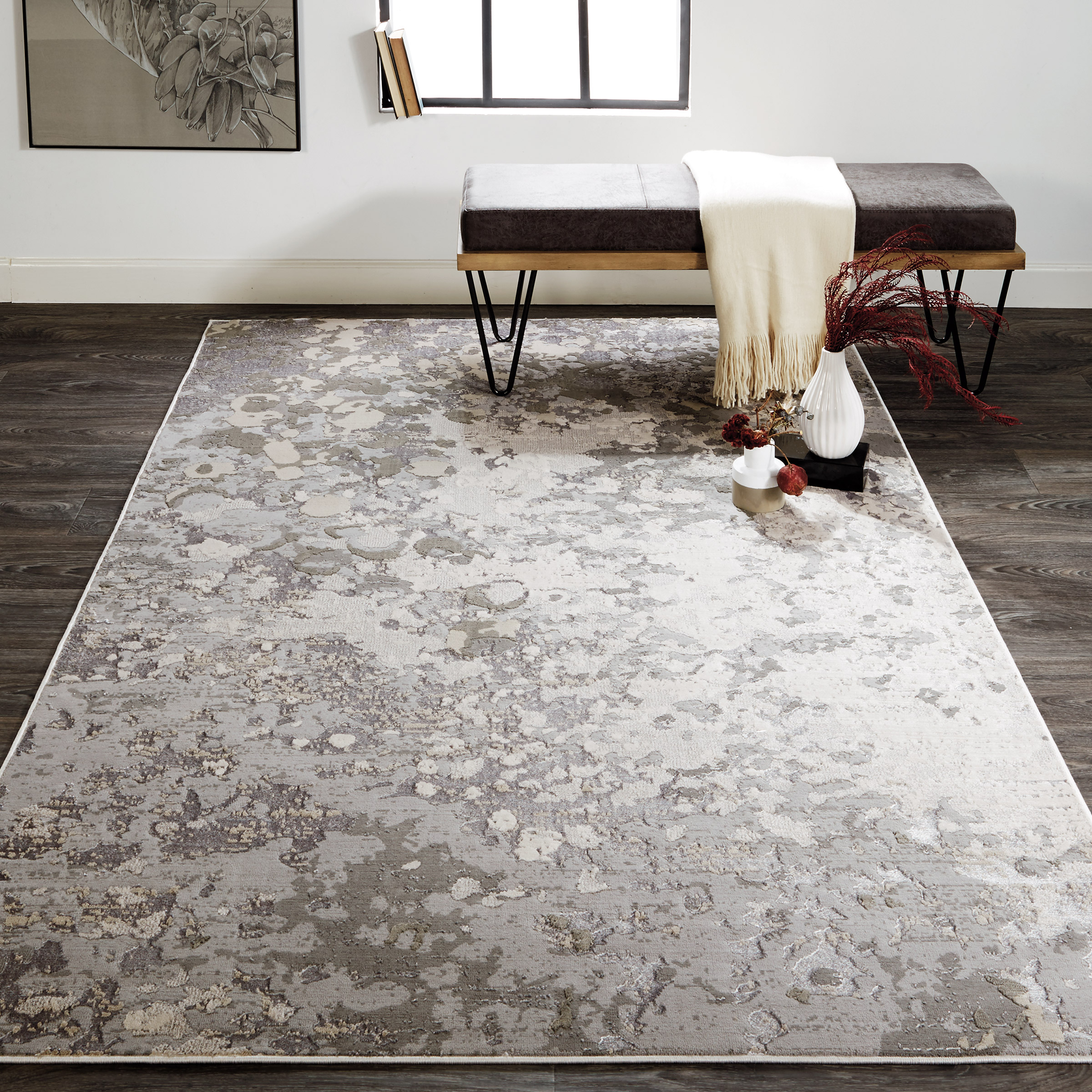 Feizy Jewel Area Rug, Silver/Gray | Costco